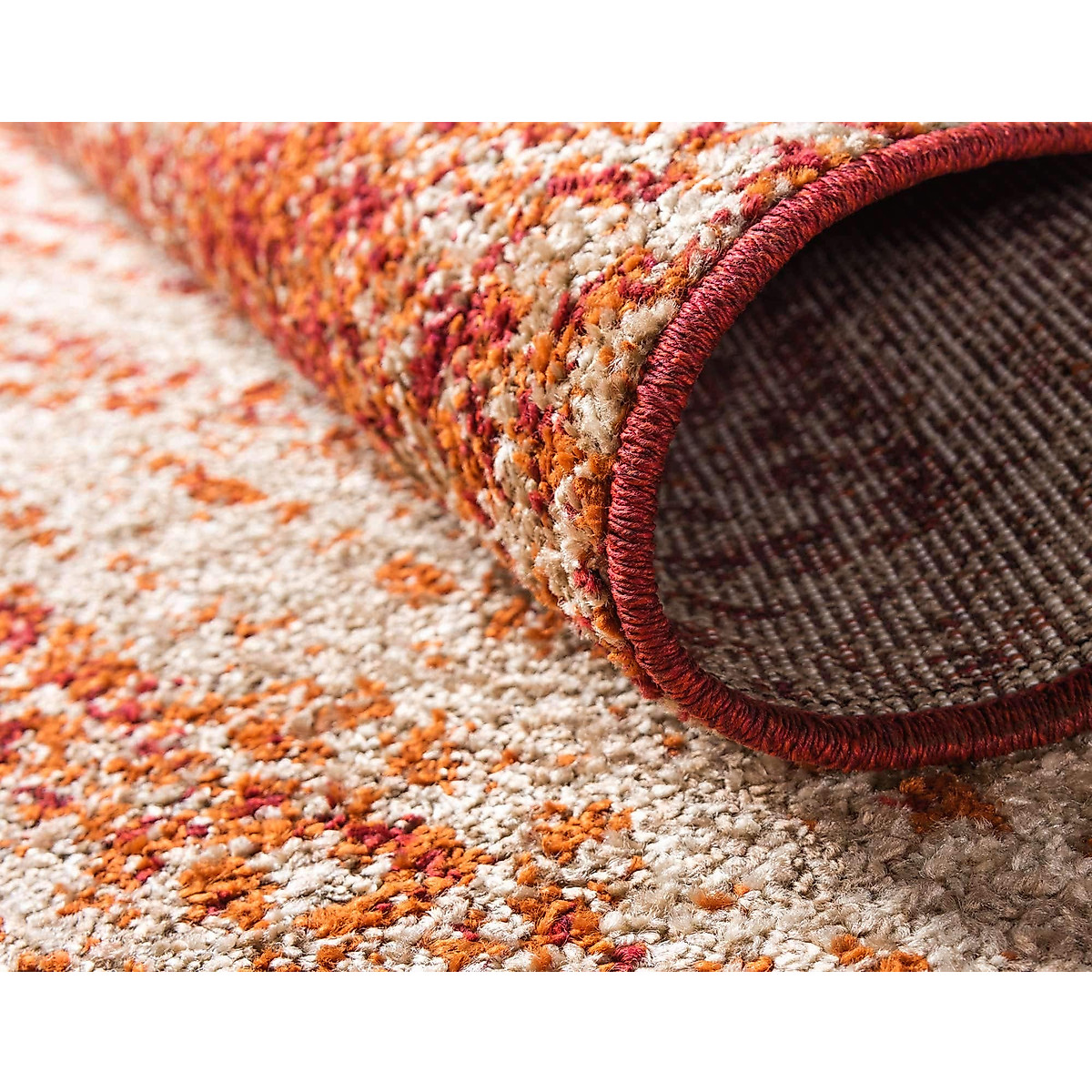 Unique Loom Autumn Collection Modern Contemporary Casual Abstract Area Rug (Terracotta/ Beige Rustic, 2 x 3 ft Rectangular)