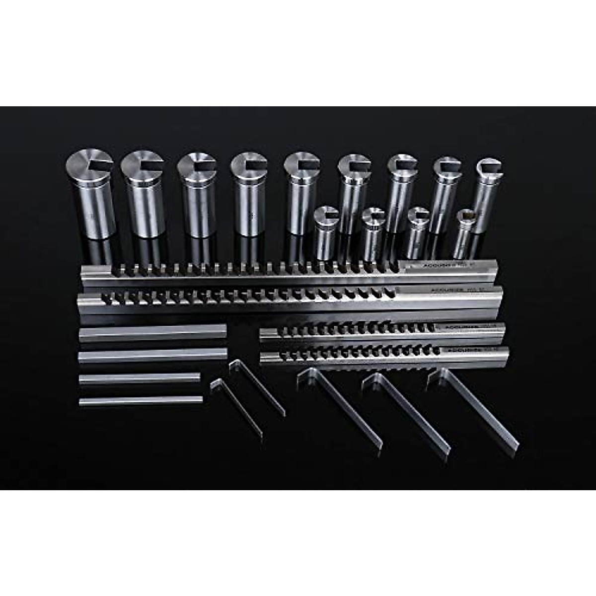 Accusize Industrial Tools No.70 Metric Hss Keyway Broach Set, 4 mm, 5 mm, 6 mm and 8 mm Keyway Size, Style B and C, 5100-0070