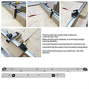 Aluminium Alloy Miter Bar Rail Miter Guage Bar Slider Table Saw Gauge Rod Wood Working Tool(300mm / 11.81inch)