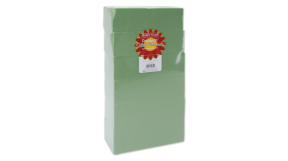 FloraCraft Floral Desert DryFōM 6-Piece Green Floral Foam Blocks