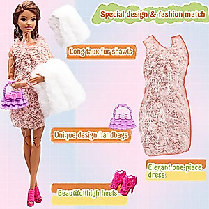 ZTWEDEN Doll Winter Coat Jacket Clothes and Accessories for 30cm Girl Doll with Doll Shoes Winter Tops Coat Jacket Jeans Dress Skirt T-Shirt Hat Hangers Necklaces Handbags for Girls Xmas Gift