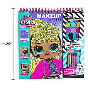 Horizon Group USA LOL OMG Make-Up Artist Magazine DIY Craft Kit, Design with Crayons, Stickers & More.Create Fashionable Looks Using Over 130 Stencil Designs & 200 Stickers