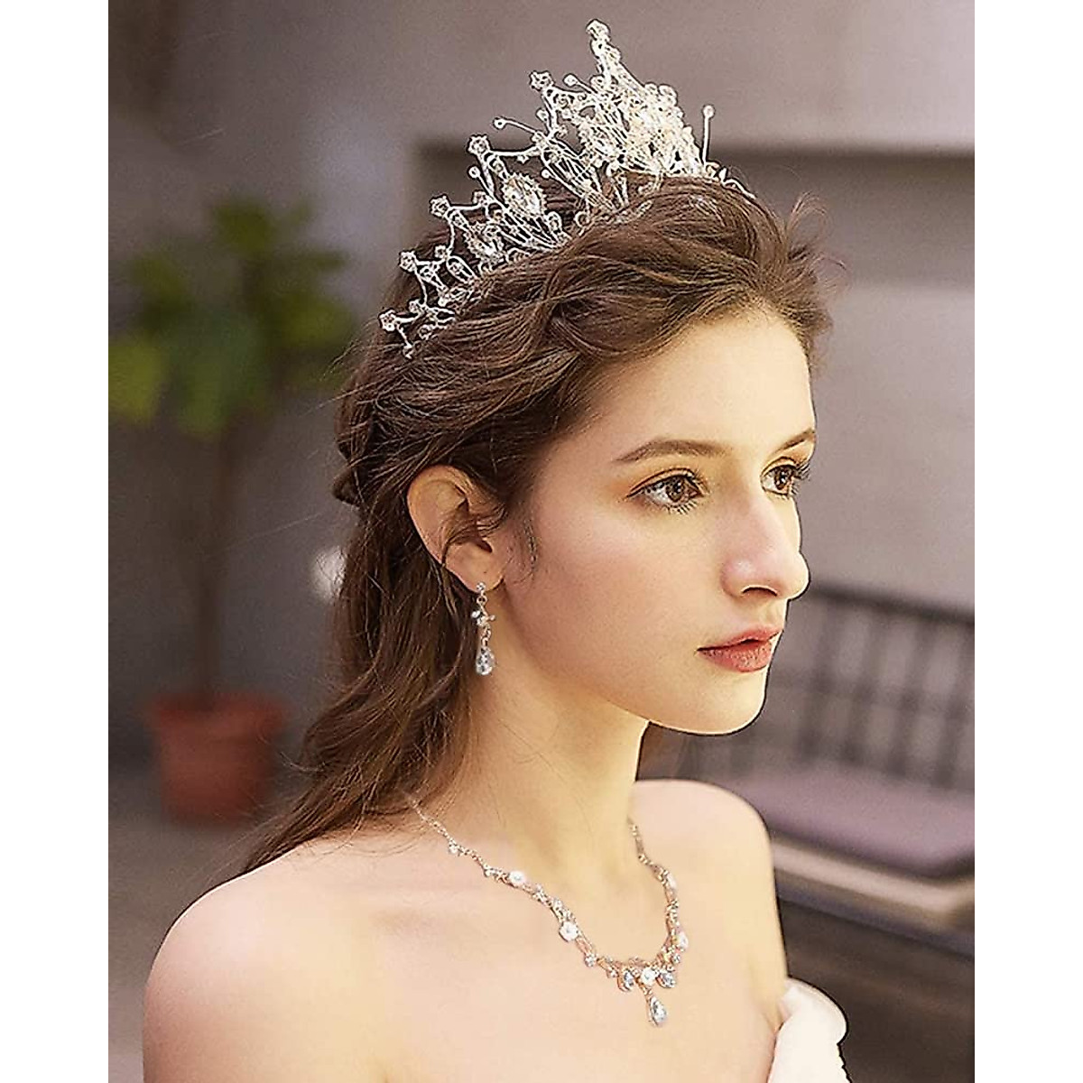 Wedding Crown for Bride Rhinestone Princess tiara for Women Prom Queen Crown Pageant-Bridal Wedding Crown
