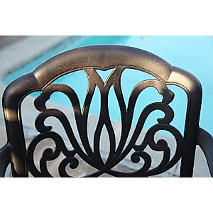 GrandPatioFurniture.com CBM Patio Elisabeth Collection Cast Aluminum 7 Piece Dining Set with A Rectangle Table 2 Swivel Rockers 4 Arm-Chairs SH226-2S4A cbm1290