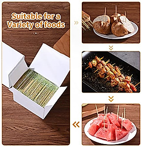 AMRANKUO Bamboo Wooden Toothpicks With Individually Wrapped Package| 2000-Count Round Toothpicks| Good for Small Appetizer,Party,Cleaning Teeth,Cocktail Picks, BBQ, Craft.