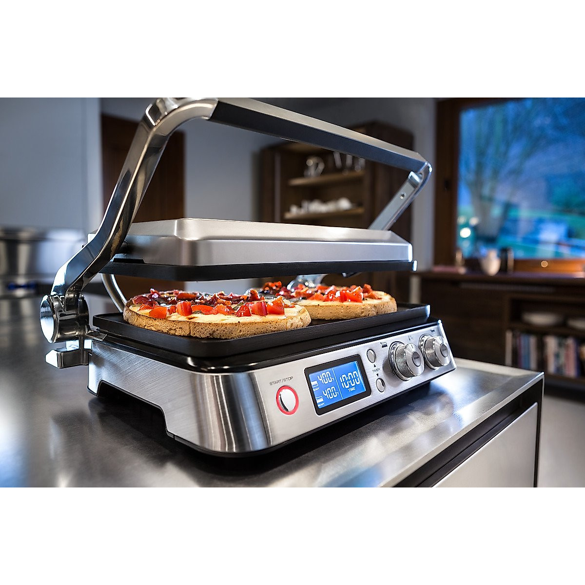 De'Longhi CGH1030D Livenza All-Day Grill, Griddle and Waffle Maker Silver Large