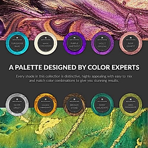 MEYSPRING Gemstones Collection Mica Powder for Epoxy Resin - 100g - Epoxy Pigment Colors for Resin Art, Geode Art - Resin Pigment Powder and Cosmetic Grade Mica Powder - Epoxy Resin Pigment Set