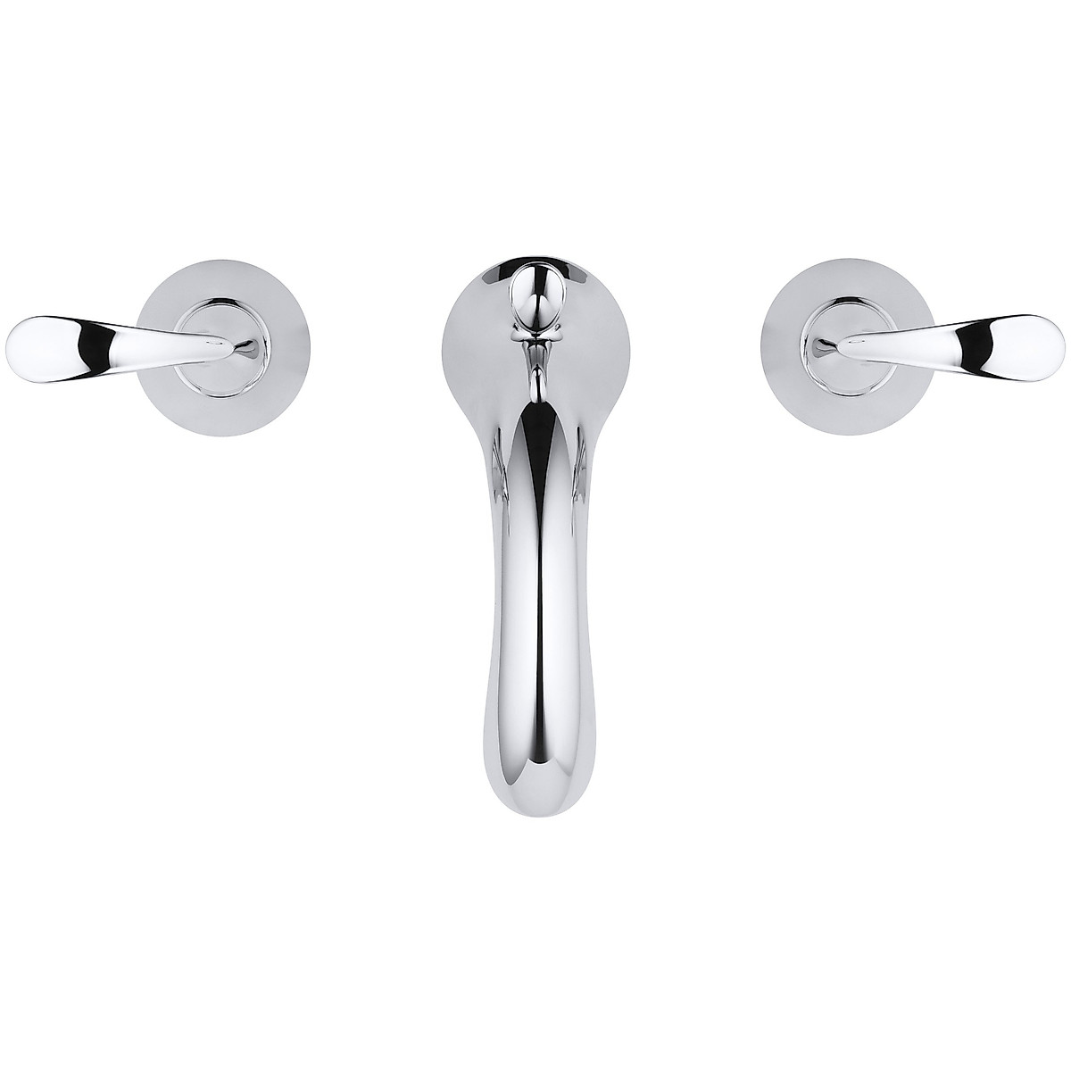 KOHLER ‚Äé10272-4-CP Forte Sculpted Widespread Lav Faucet, Bathroom Sink Faucet with Sculpted Lever Handles, Polished Chrome