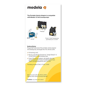 Medela Car Charger for Breast Pumps, 12 Volt Vehicle Lighter Adaptor, Authentic Medela Spare Part for Freestyle and Lactina Breastpumps