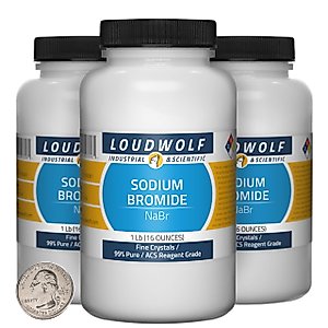 Sodium Bromide / 3 Pounds / 3 Bottles / 99% Pure ACS Reagent Grade/Fine Crystals