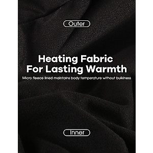 MANCYFIT Thermal Shirts for Women Fleece Lined Tops Long Sleeve Undershirts for Cold Weather Black and White Lines Medium