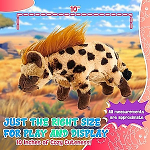 Forest & Twelfth 10" Stuffed Hyena Plush, Majestic Animal Collection Stuffed Animal, Premium Materials, Best Gift for Kids Age 3+, Nursery and Room Decor (10" Hyena)