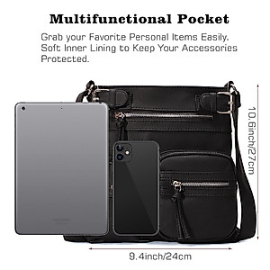 shoowyees Medium Crossbody Bag Purses for women Multi Leather Pockets Shoulder Handbags Travel Everyday Purses Bags