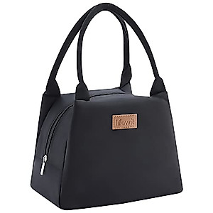Lifewit Lunch Bag for Women Men Medium, Insulated Lunch Box, Reusable Lunch Tote Bag for Meal Prep, Work, Travel, Black