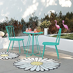 Novogratz Poolside Gossip Collection, Heidi Outdoor/Indoor 3 Piece Bistro Set, Turquoise
