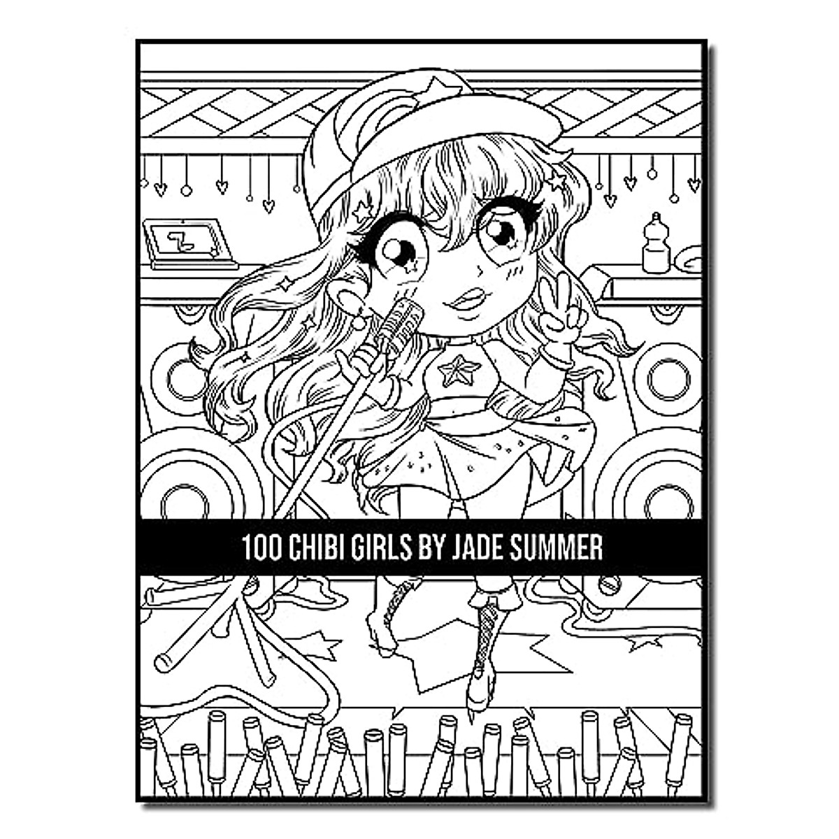 100 Chibi Girls: An Adult Coloring Book Collection with Cute Girls, Fantasy, Horror, Christmas, and More!