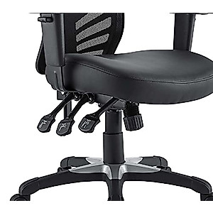 Modway Articulate Mesh Office Chair with Fully Adjustable Vegan Leather Seat In Black