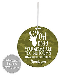 Camouflage Deer Stop No Touching Baby Car Seat Sign/Country Boy Stroller Tag/Camo Car Seat Accessory