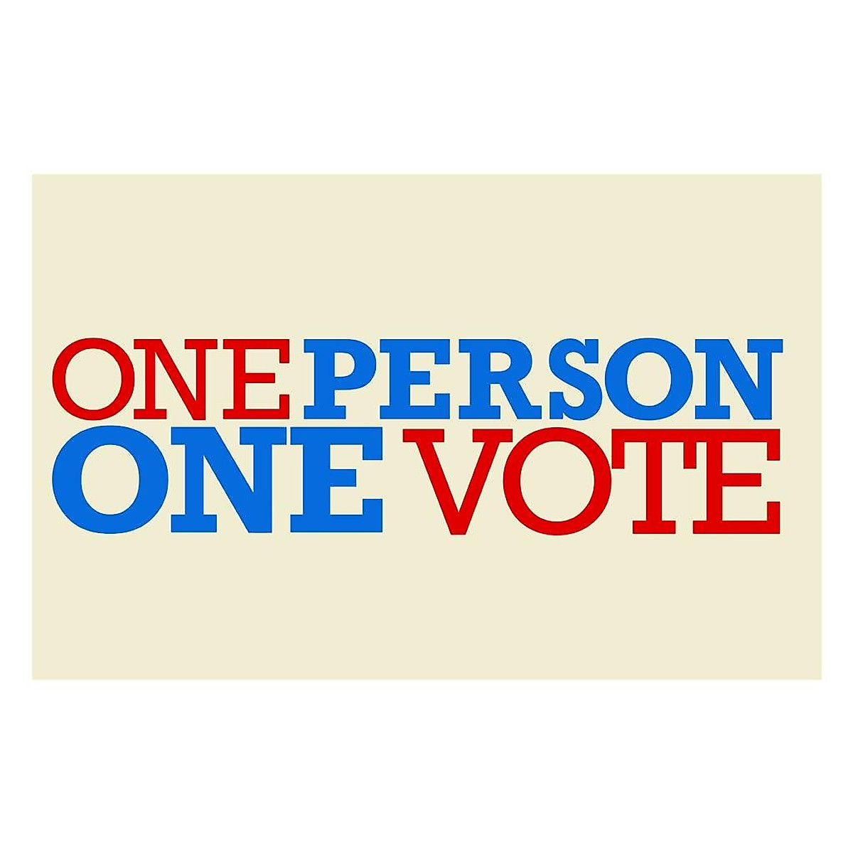 Laminated One Person One Vote Political Campaign 2024 Presidential Election Support Voting Rights Patriot Patriotism American Flag America United States Poster Dry Erase Wall Art 16x24
