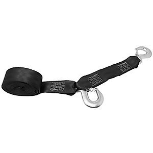 CustomTieDowns 2 Inch Wide Replacement Boat Winch Strap, Boat Hook On One End, 10 Inch Safety Strap with A Forged Snap Hook, 1 Inch Loop On Opposite End for Attachment to Winch, 1333 lb WLL (20 Feet.)