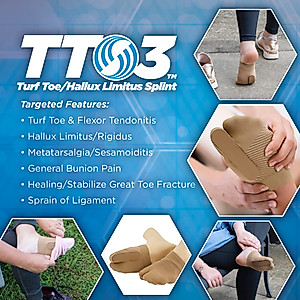 OrthoSleeve Turf Toe Brace TT3 specifically designed to treat and prevent Hallux Limitis and relieve pain from big toe fractures (L/XL Left Foot)