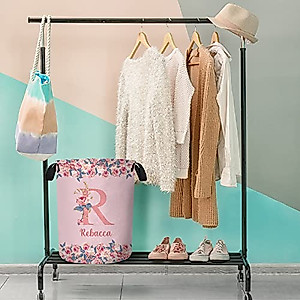 Personlized Foldable Laundry Hamper, Custom Large Laundry Basket with Name for Wife Husband Mother Father, Space Saving Container/Organizer for Share House College Dormitory 15.7 * 19.6inch