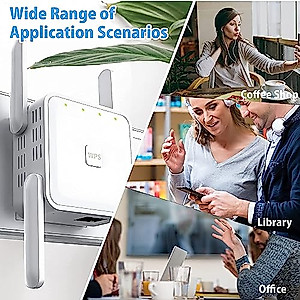 WiFi Extender, 5G 1200Mbps Dual Band WiFi Extenders Signal Booster for Home, Device Servers WiFi Booster Covers Up to 7000 Sq.ft and 20 Devices, 1200Mbps Wireless Signal Repeater with Ethernet (White)