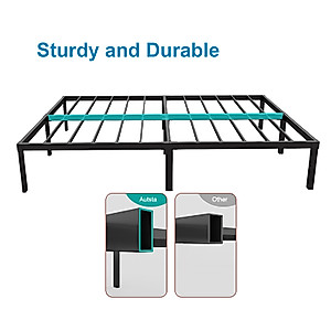 AUTSTA Full Size Bed Frame No Box Spring Needed,Bed Frame Full Size Esay Assembly, Heavy Duty Metal Bed Frame Full Size with Storage,Full Platform Bed Frame Noise Free