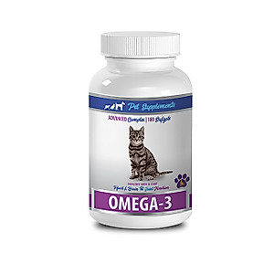 PET SUPPLEMENTS cat Omega 3 Fatty acids - Omega 3 - for Cats - Heart Brain and Joint Function - SOFTGELS - cat Joint Health Supplement - 1 Bottle (180 SOFTGELS)