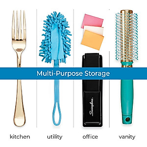 iDesign Linus Kitchen Drawer Organizer for Silverware, Spatulas, Gadgets - Clear 13.8" x 10.5" x 3"