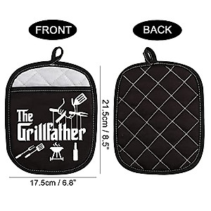 Grill Master BBQ Lover Gift The Grillfather Funny Potholder for Dad Grandpa (The Grillfather)