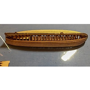 GAWEGM Ship Model - Whole Ribbed Double Mast Fishing Boat with Metal Accessories