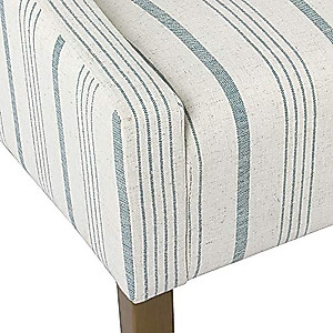 HomePop Modern Swoop Arm Accent Chair, Blue Stripes