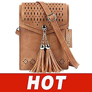 seOSTO Womens Small Crossbody Bag, Tassel Cell Phone Purse，Gifts For Teenage Girls