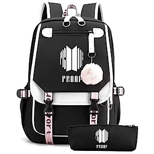 BEBBEE Unisex Bangtan Boys Backpack Middle School Students Bookbag Outdoor Daypack for Merchandise School backpack Girls Merch