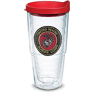 Tervis Marines Made in USA Double Walled Insulated Tumbler Cup Keeps Drinks Cold & Hot, 24oz, Classic