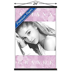 Trends International Ariana Grande - Floral Wall Poster, 22.375" x 34", Premium Print and Black Hanger Bundle