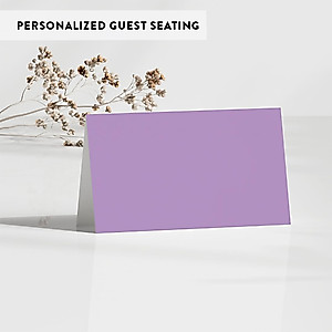 Andaz Press Table Tent Printable Place Cards, Lavender 20-Pack, Seat Placement Cards Blank Place Cards For Table Settings Name Cards for Bridal Wedding, School Graduation Food Cards Purple Place Cards