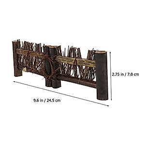 Hemoton Xmas Tree Gate 2 pcs Natural Miniature Picket Fence Micro Landscape Ornaments for DIY Dollhouse Decoration Outdoor Plant Pots Bonsai Decoration Christmas Picket Fence