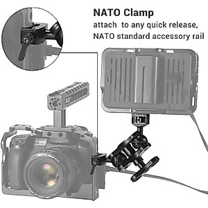 SmallRig Articulating Magic Arm with Screw Ballhead and NATO Clamp Ballhead, Monitor Mount for Field Monitor, Lights, Audio Recorders, DIY Camera Rig - 2071B