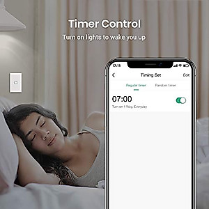 BroadLink Smart Light Switch, No Neutral Wire Required, Single Pole with App and Voice Control, 1 Gang Touch Timer Switch, Compatible with Alexa, Google Assistant, IFTTT, Siri Shortcuts, Hub Required