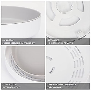 FYY Lazy Susan Organizer, 10.4 inch Turntable Cabinet Organizer Rotating Spice Rack Kitchen Storage Cosmetic Makeup Organizers for Cabinet Kitchen Pantry Refrigerator Countertop Organization White