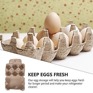 Balacoo Egg Cartons - Paper Egg Tray Folding Egg Storage Box Egg Holder Portable Carton for 6 Grid Egg Rack Chicken Farm Equipment 5pcs