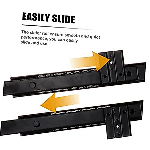 DOITOOL 2 Pairs Keyboard Track Black Slides Black Drawer Vanity Trays Heavy Duty Drawer Slides Keyboard Drawer Under Desk Slide Keyboard Tray Under Desk Slide Drawer Track Keyboard Slide