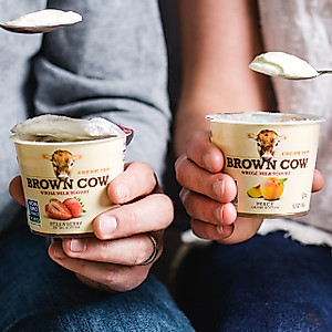 Brown Cow Cream Top Cherry Vanilla on the Bottom Whole Milk Yogurt, 5.3 oz. Cup - Creamy, Delicious Yogurt