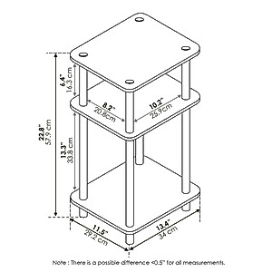 Furinno Just 3-Tier End Table and Simplistic Set of 2 End Table Bundle (2-Pack)