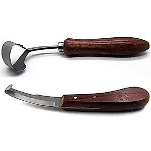 2 Pcs Veterinary Horse Hoof Double Edge & Swiss Knife 8" Premium Instruments