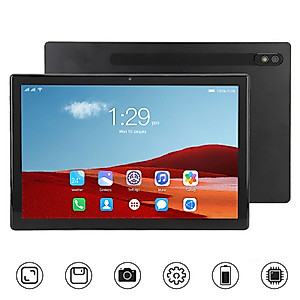 GLOGLOW Tablet PC, Night Reading Mode 10.1 Inch 2 in 1 Tablet 8GB RAM 256GB ROM 5G WiFi for Travel for Students (US Plug)
