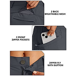 Soothfeel Women's Golf Shorts with 4 Pockets 5 Inch Quick Dry Stretch Dress Work Hiking Shorts for Women Casual Summer (Deep Grey, L)