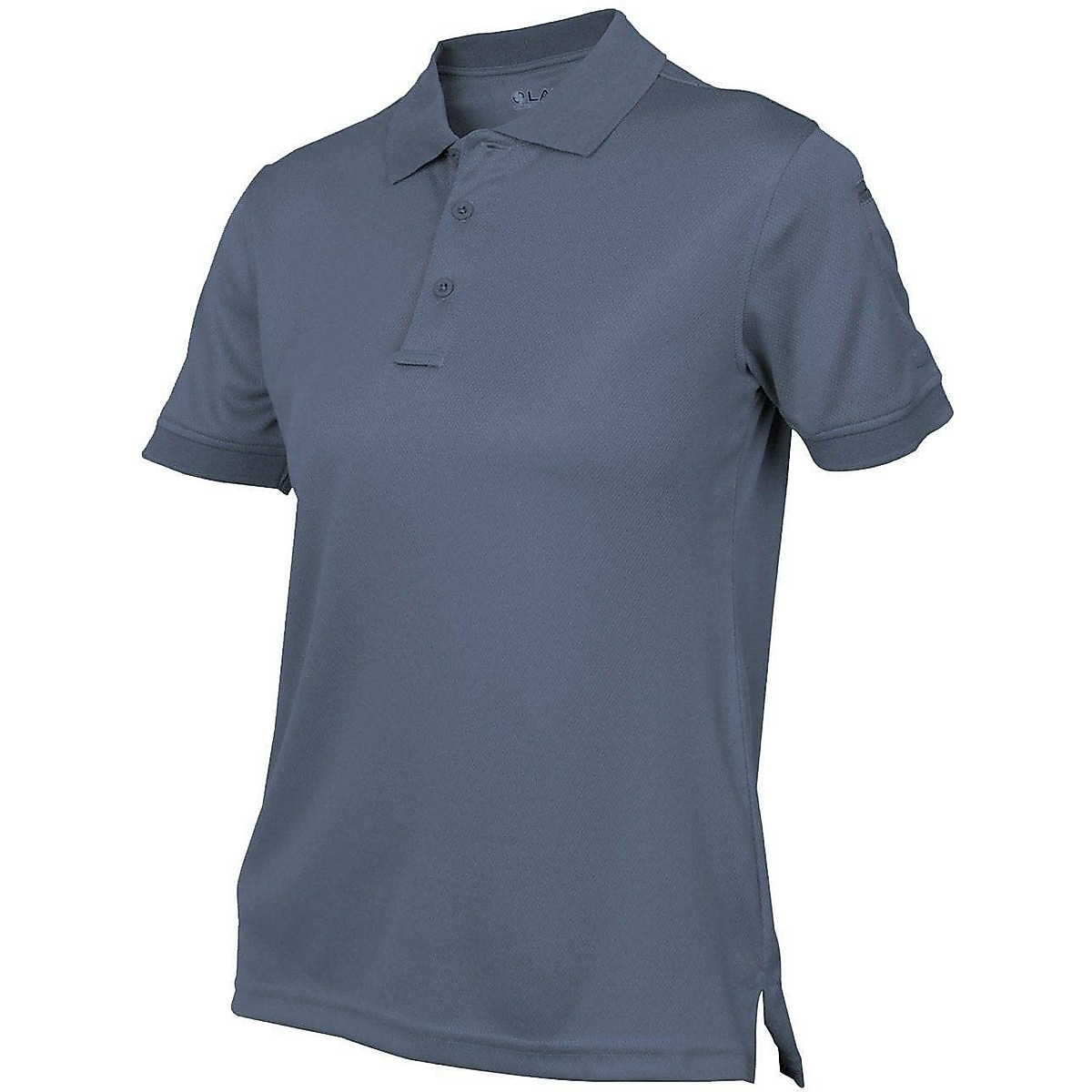 LAPG Women's Recon Jersey Short Sleeve Polo Shirt, Anti-Wrinkle Moisture Wicking Tactical Polo Shirt for Women - Heather Blue - Medium